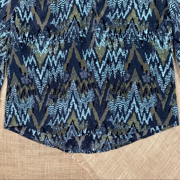 Aaron Ashe | Tops | Aaron Ashe Top Blouse Silk Blue Green Balloon ...